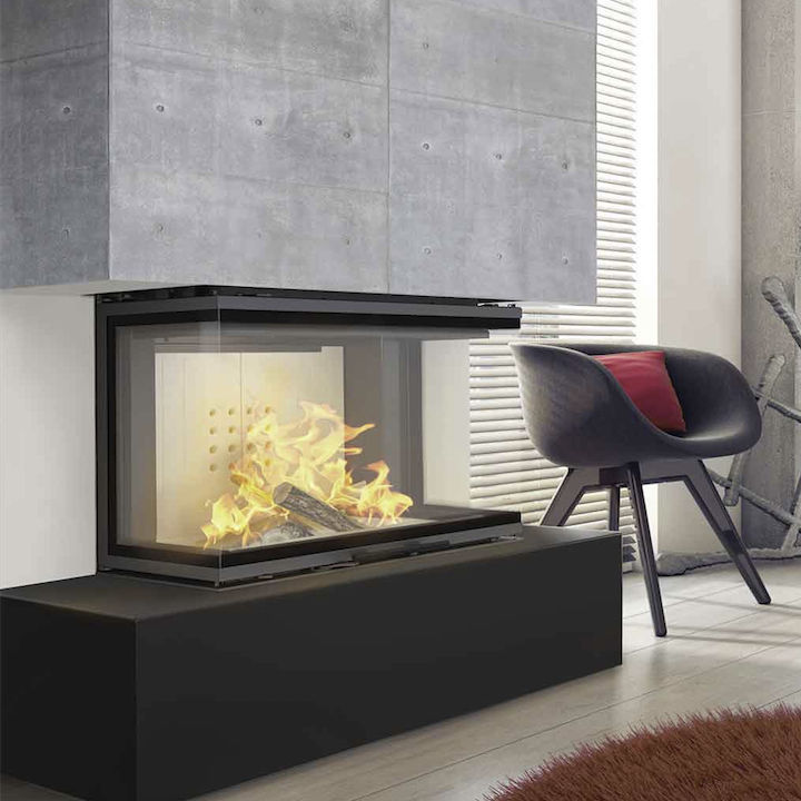 Insert de cheminée à 3 faces - NBC/800/400 - KRATKI - à bois / en acier ...