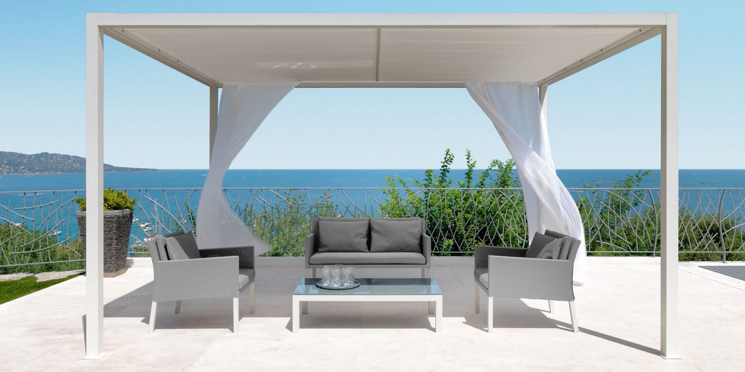 Gazebo aluminium - Proverbio Outdoor Design - toit en toile