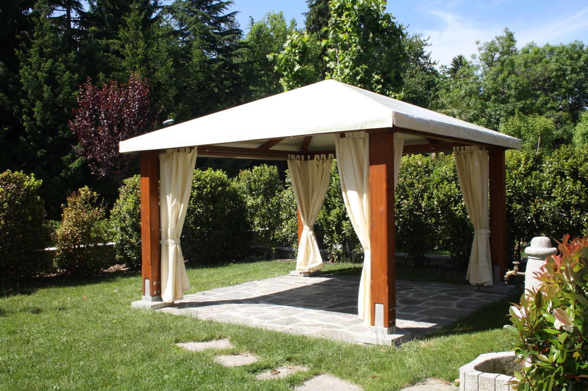 Gazebo en bois - CLASSIC - Proverbio Outdoor Design - toit en toile