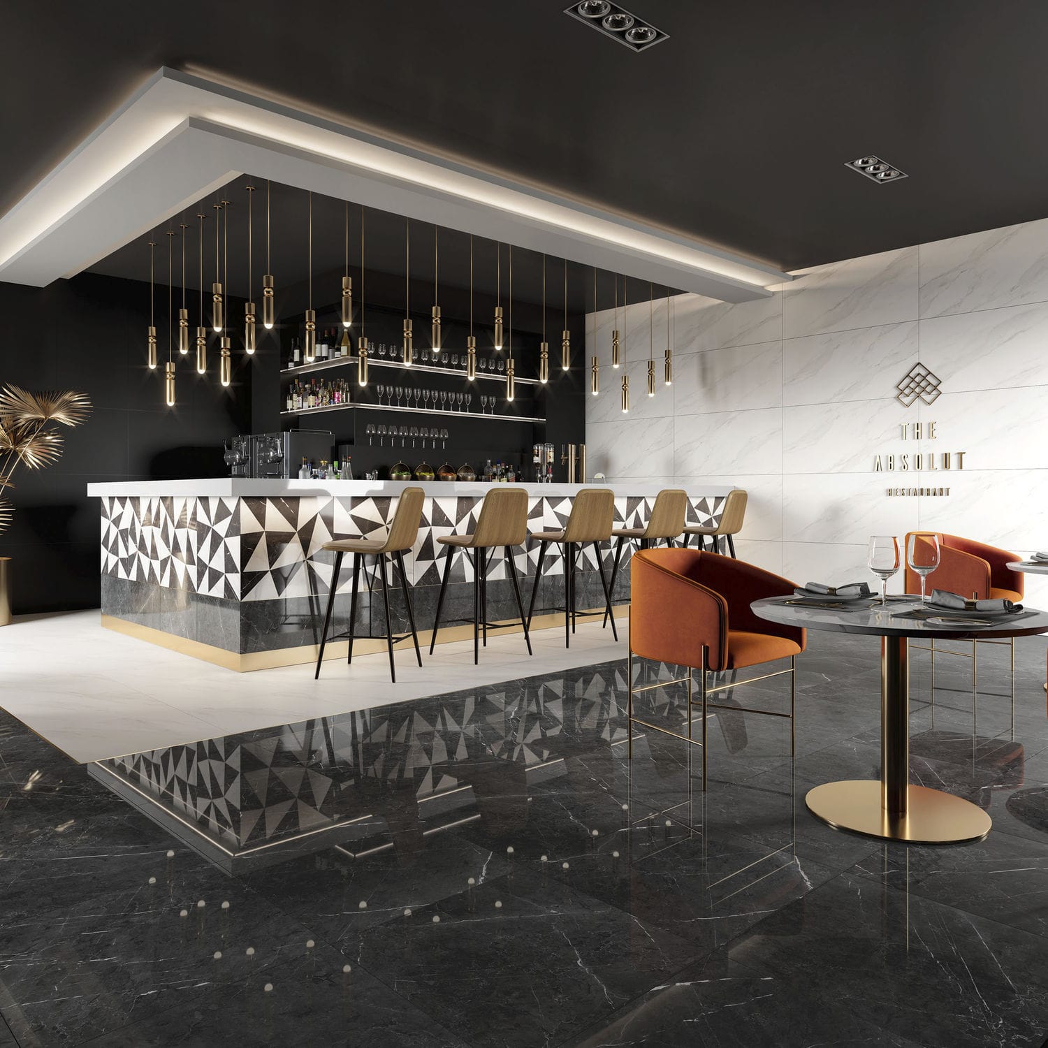 Carrelage en grès cérame - Absolut Black - revigres - poli / d ...