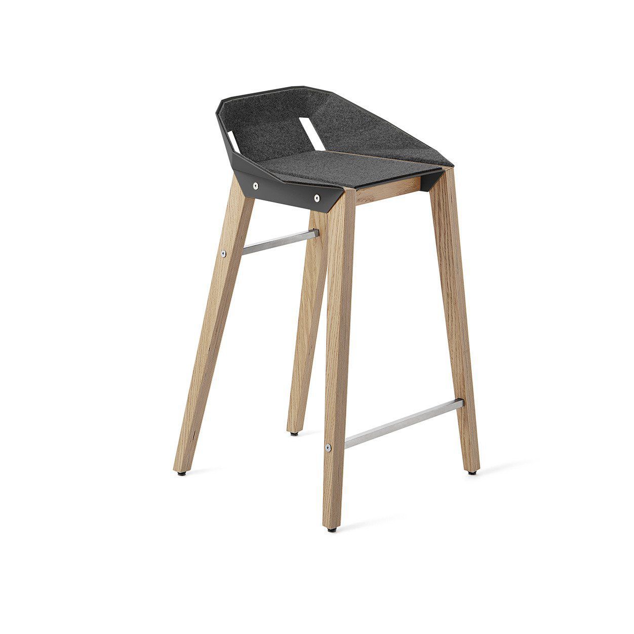 Chaise de bar contemporaine - DIAGO - Tabanda - en feutre / avec piètement en chêne / avec ...