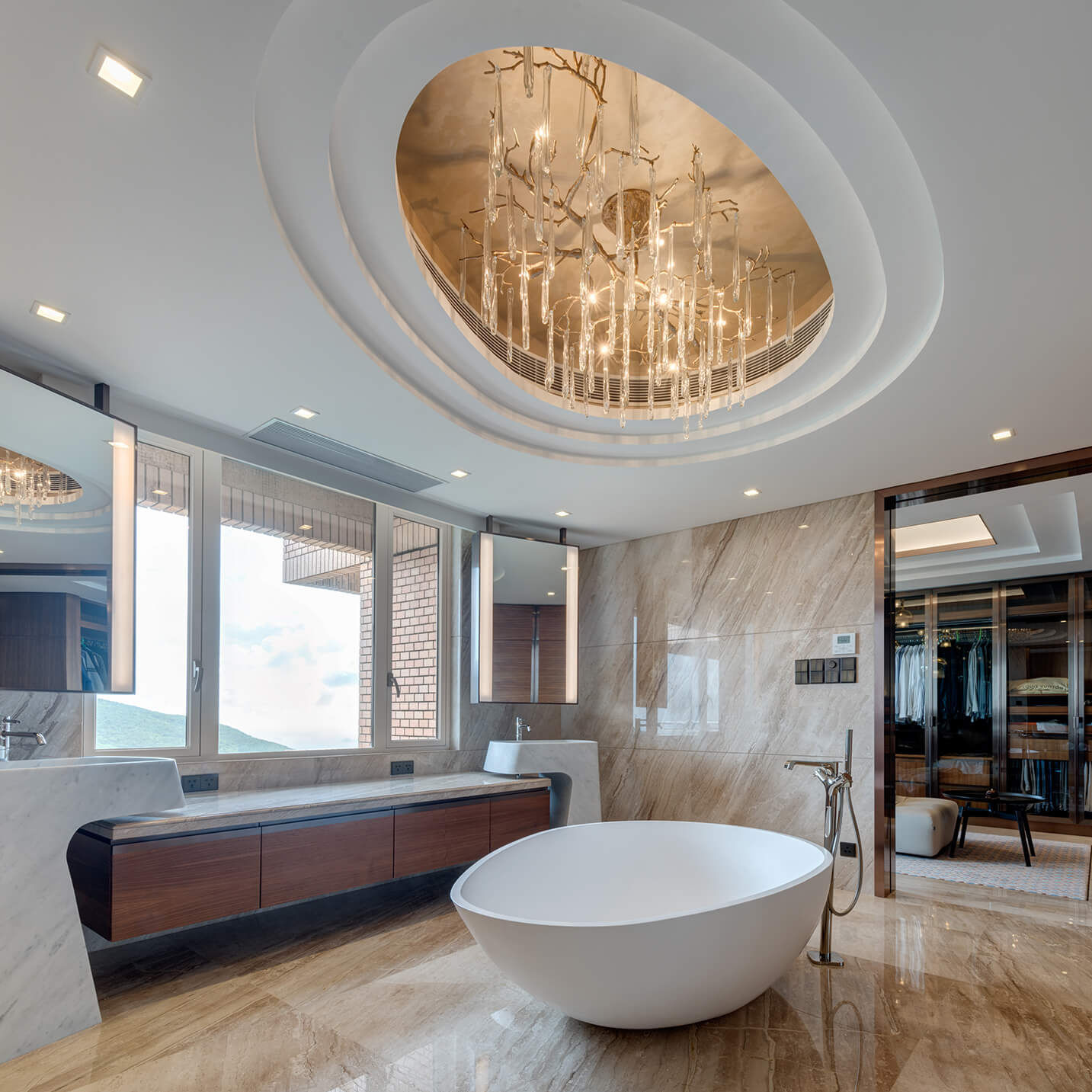 Plafonnier classique - DRIPSTONE M - Serip - rond / en verre / en métal