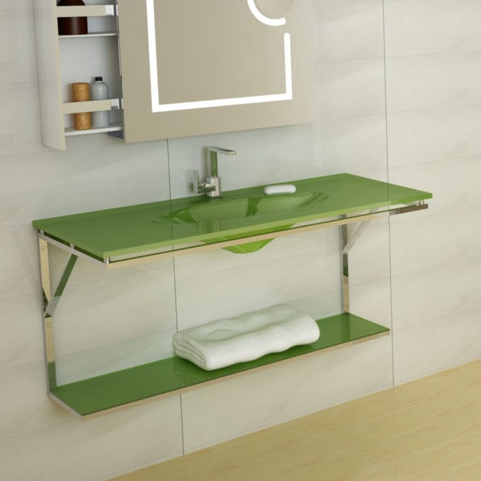 Vasque suspendue - NATURE - Biselarte - en verre / rectangulaire / contemporaine