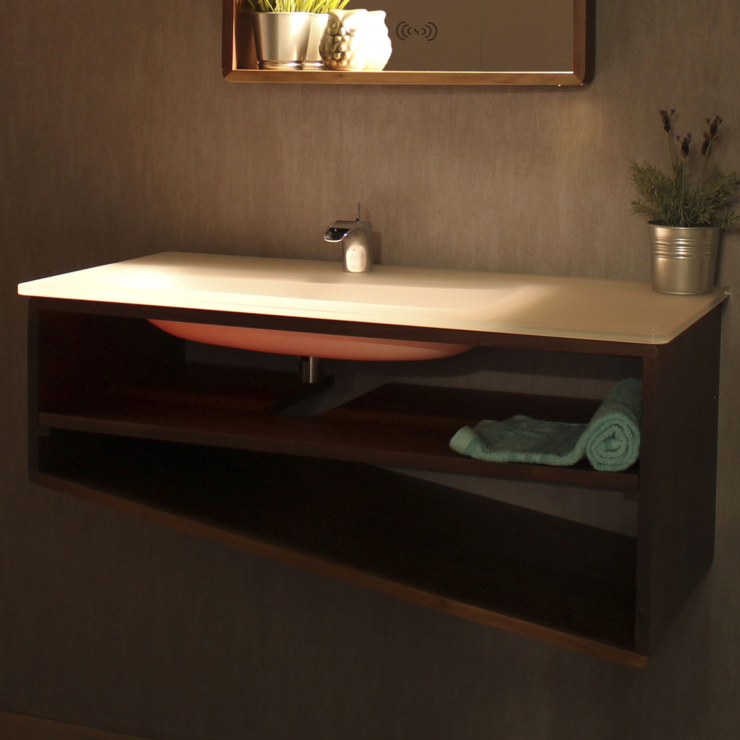 Vasque à encastrer - SKEW - Biselarte - en verre / rectangulaire / contemporaine