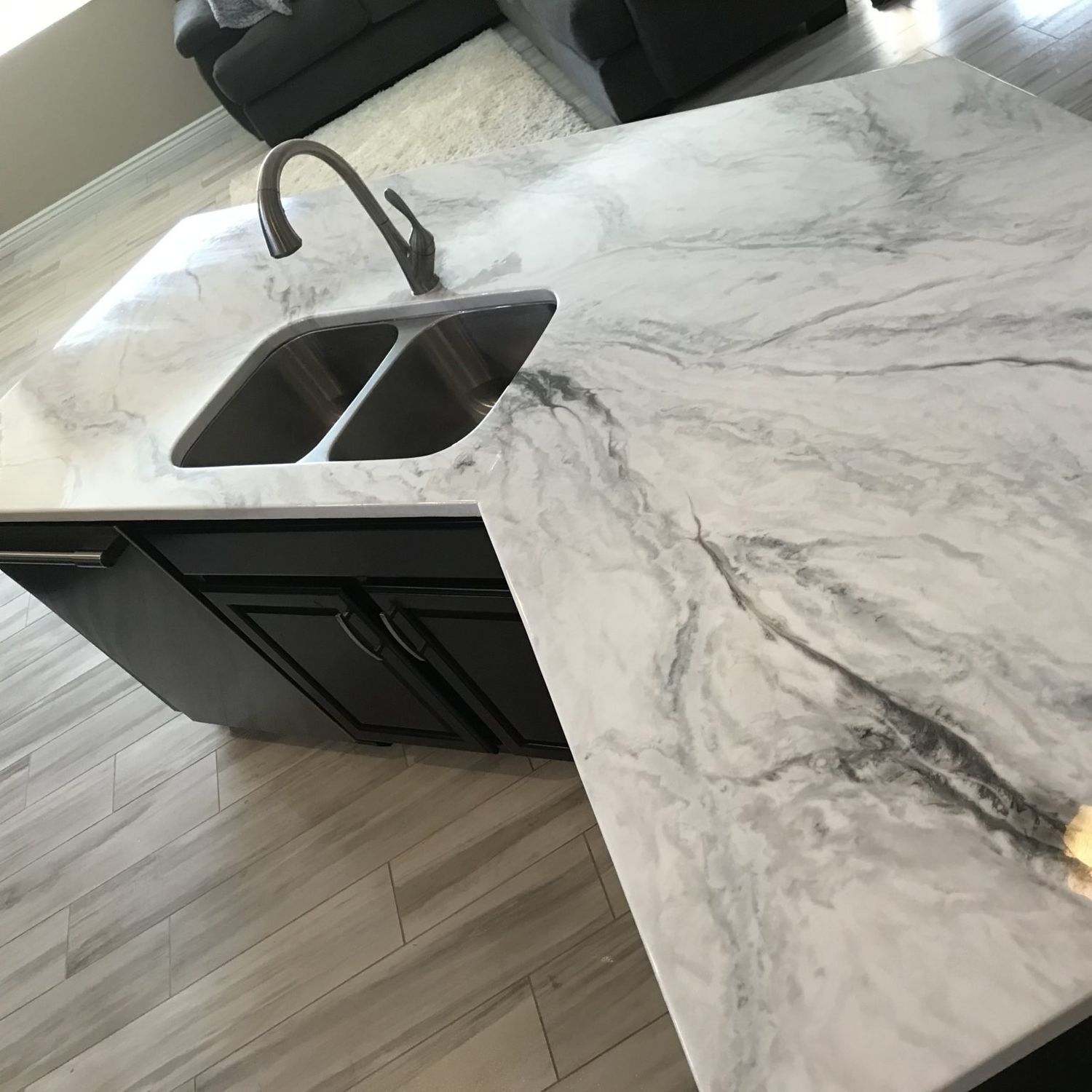 Plan de travail en marbre - iCoat - en composite / époxy / blanc