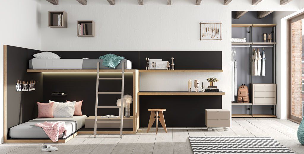 Chambre d'enfant blanche - ZARAUTZ JUVENILE COMPOSITION - Lagrama - en bois / mixte