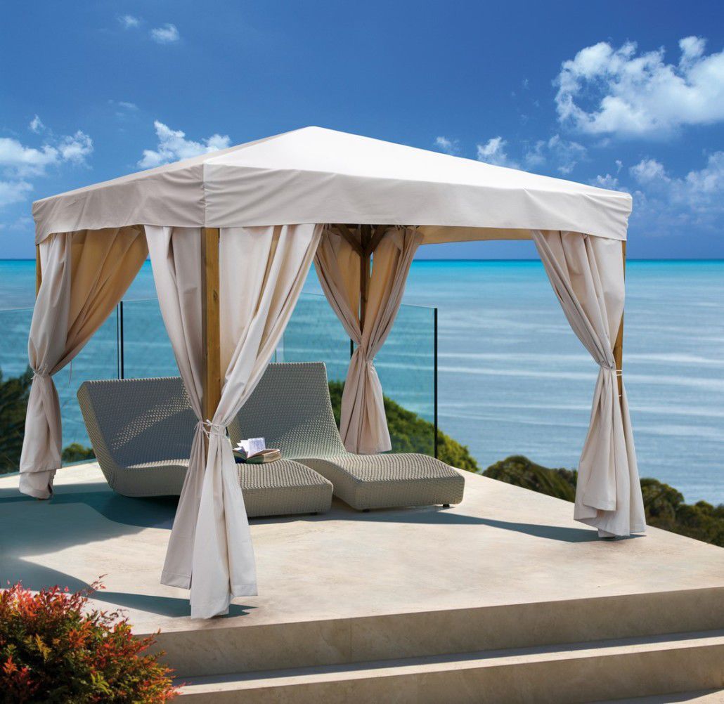 Gazebo en bois - ALEA - IL CEPPO - toit en toile