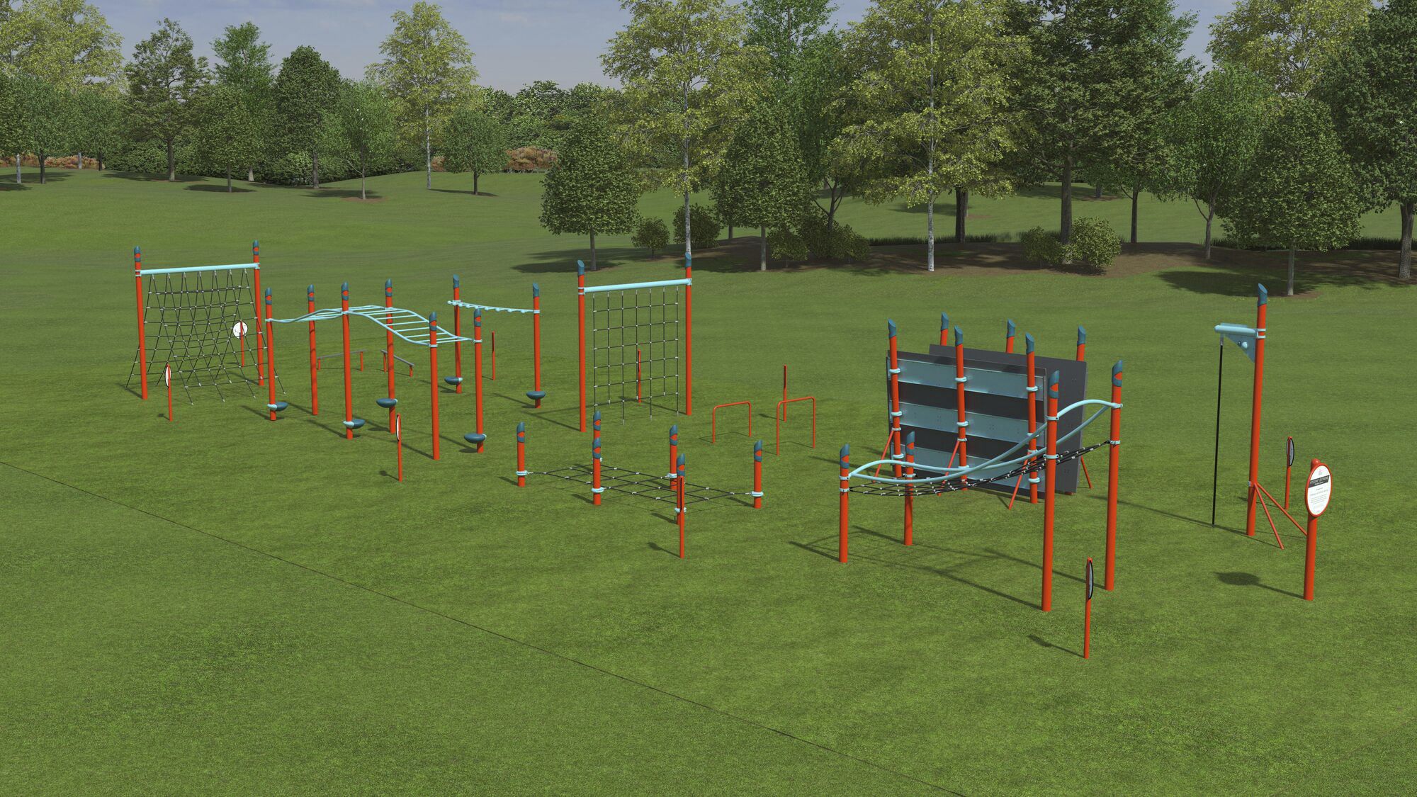 Aire de fitness en plein air professionnelle - FitCore Extreme Course 1 ...