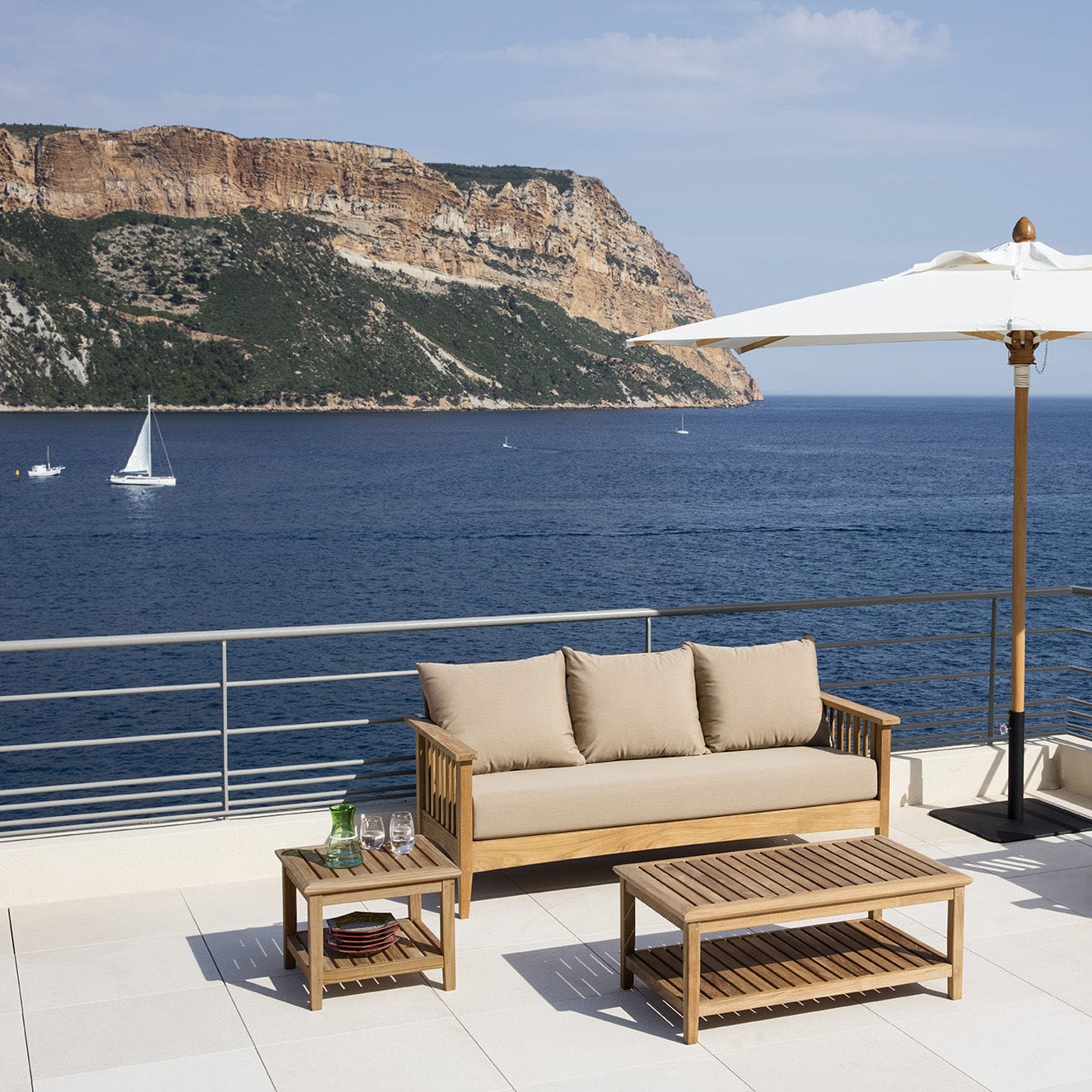 Canapé contemporain - GOA - Tectona - de jardin / en Sunbrella® / avec ...