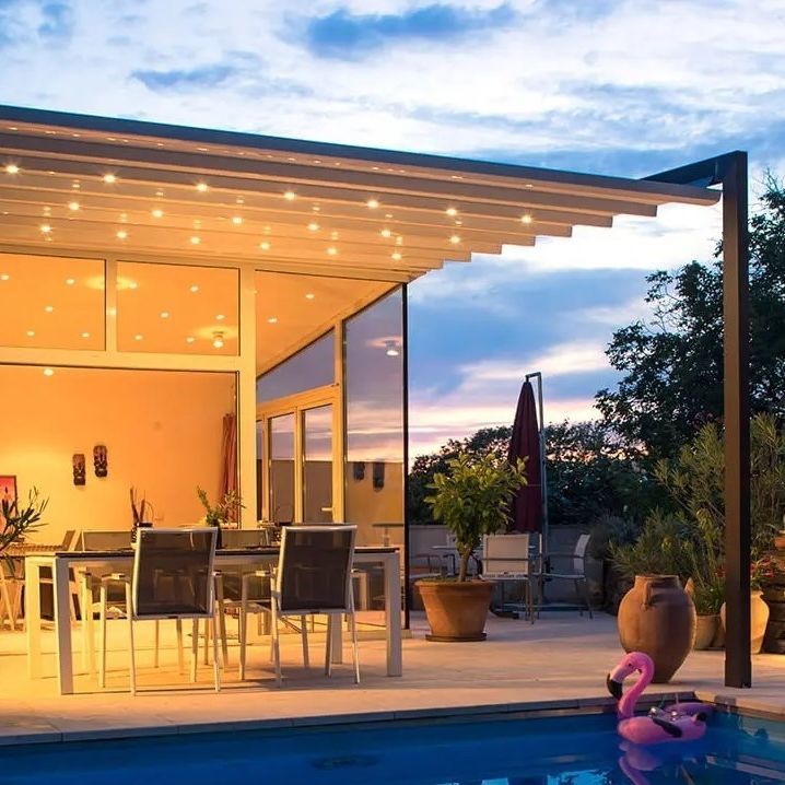 Pergola adossée - GRAZ - AUSTRIA - Gibus SPA - en métal / à lames brise ...