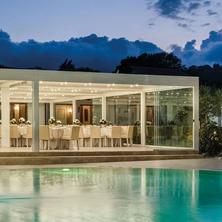 Véranda autoportée - TENUTA CAIATINA - Gibus SPA - en verre / en métal ...