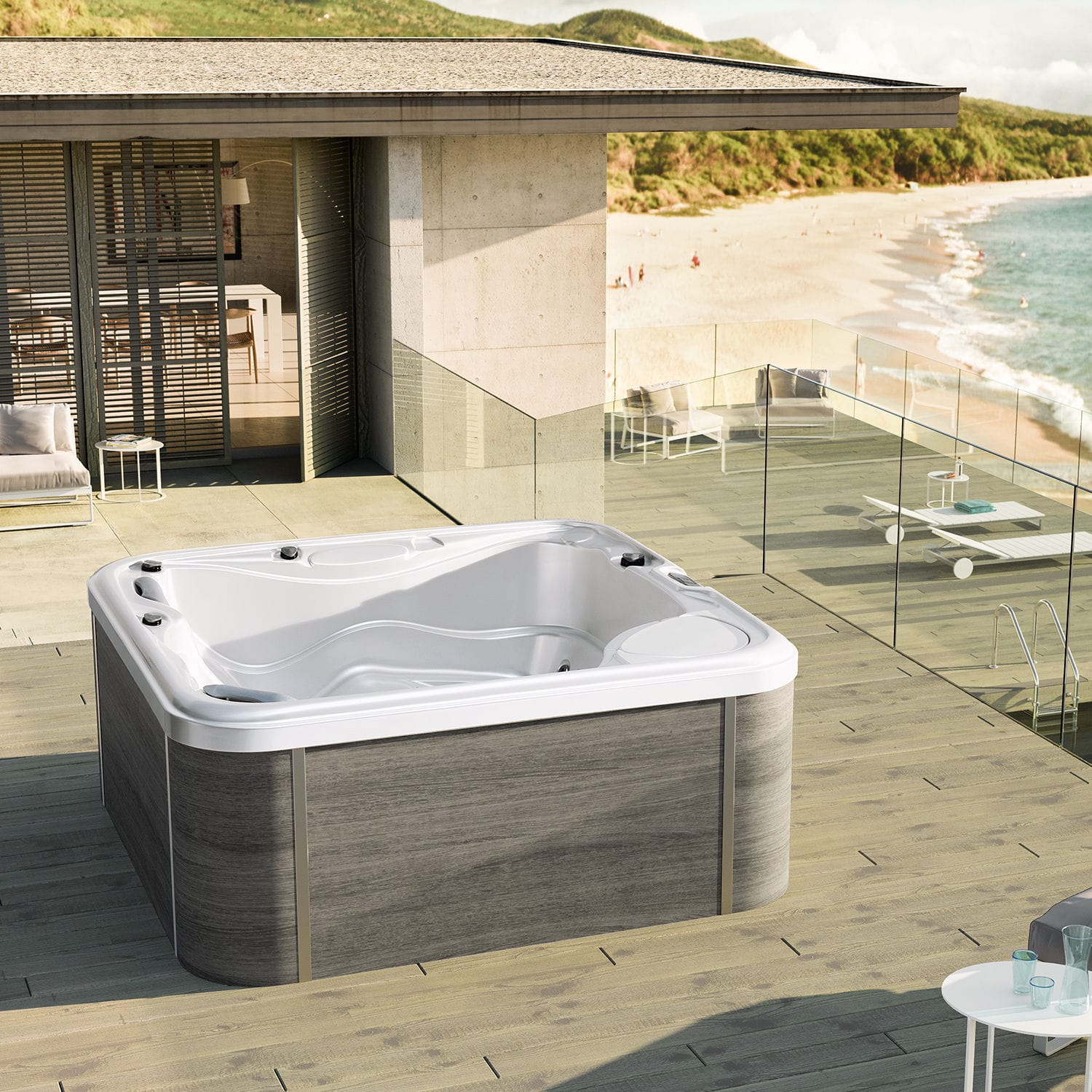 Spa encastrable - 215 - GLASS 1989 - hors-sol / carré / 4 places