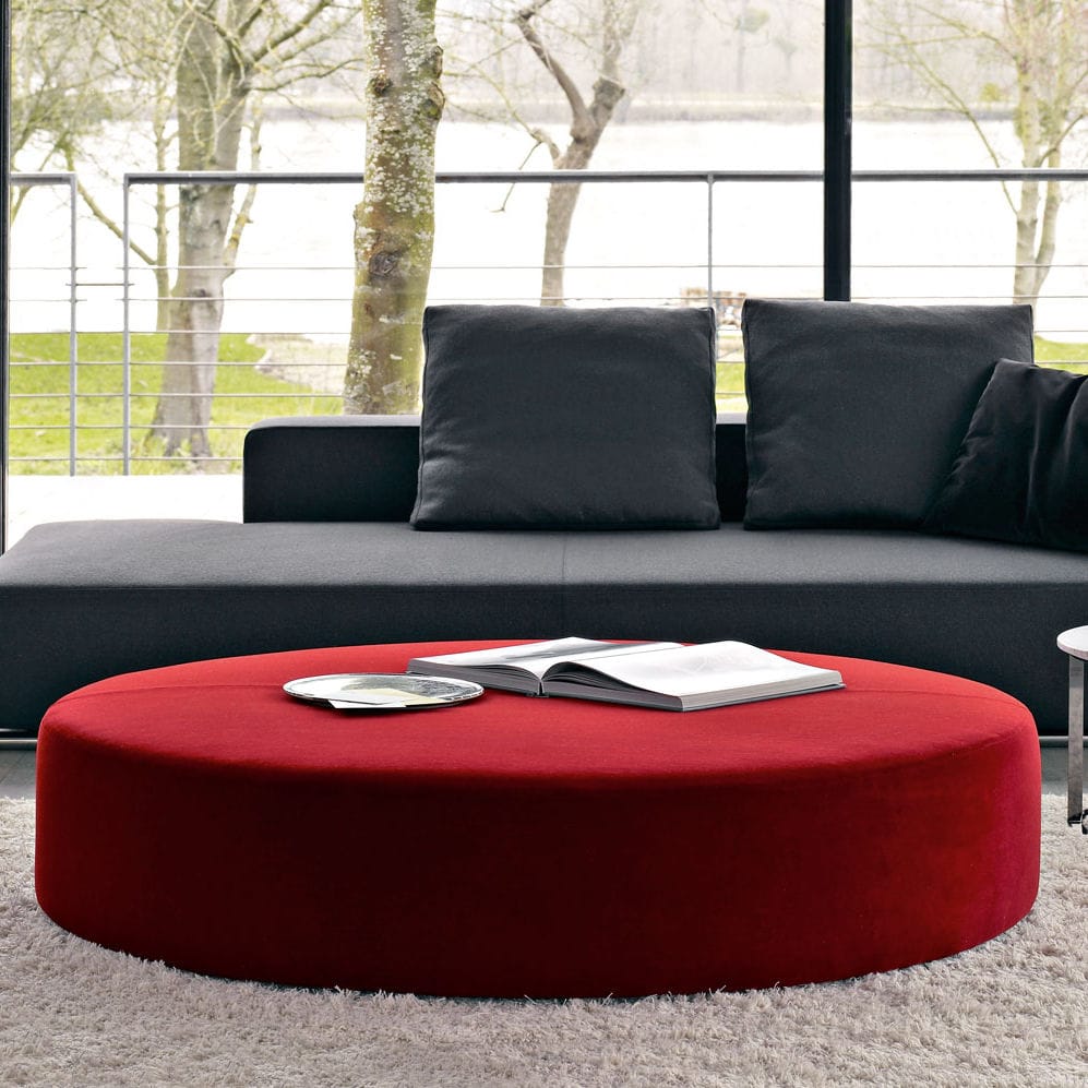 Ottoman contemporain - Harry Large - B&B Italia - en tissu / en cuir / rond