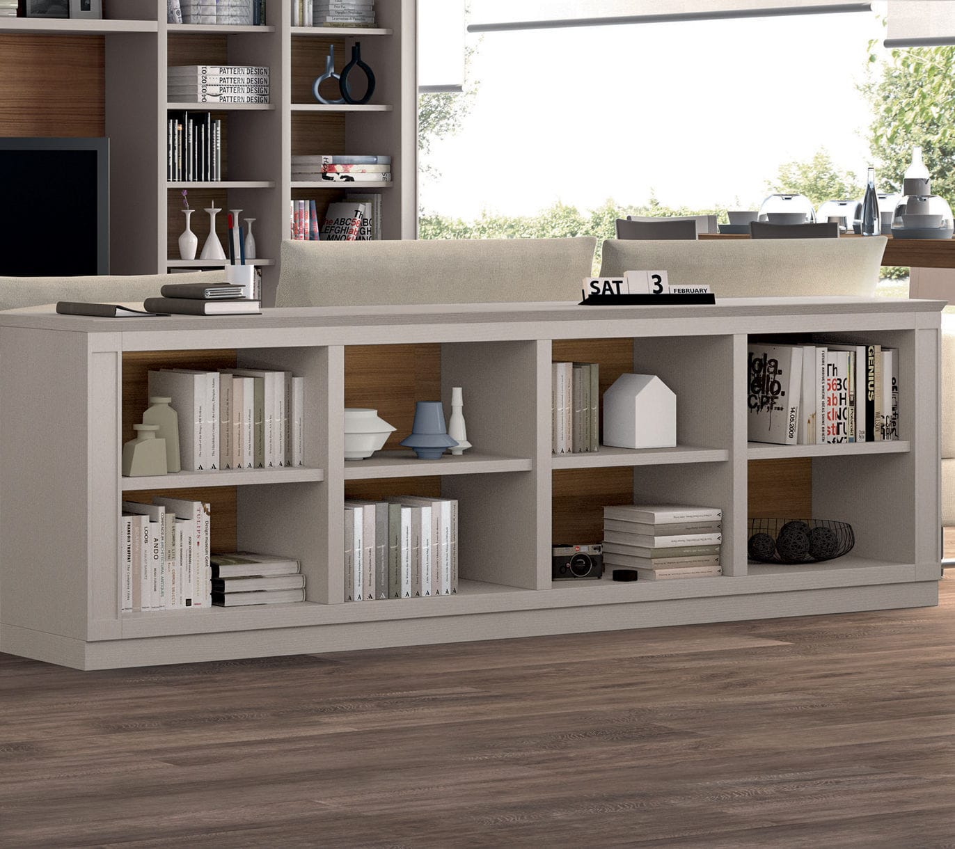 Bibliothèque basse - CORBEZZOLO - LE FABLIER - contemporaine / en frêne