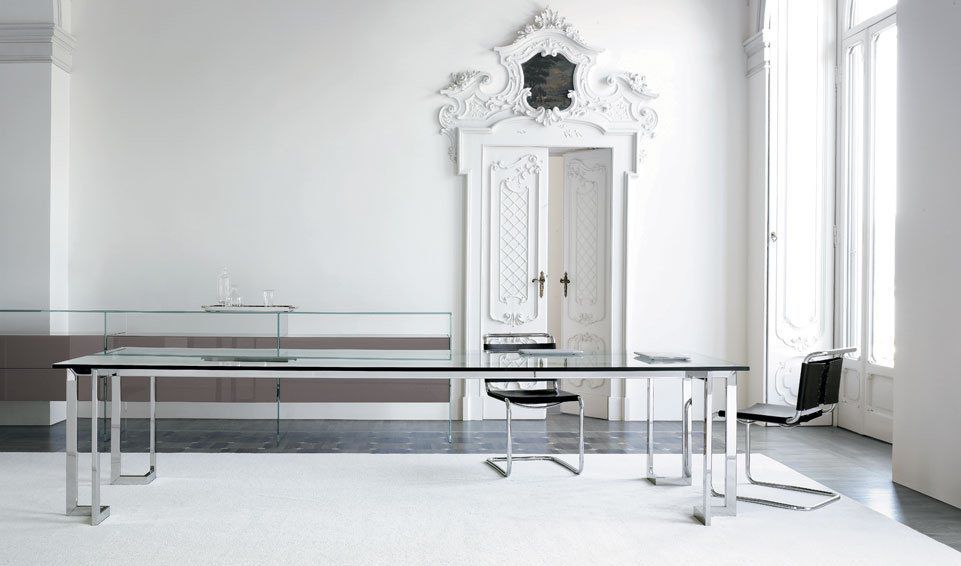 Table de réunion contemporaine - LORD - Gallotti&Radice - en verre / en ...