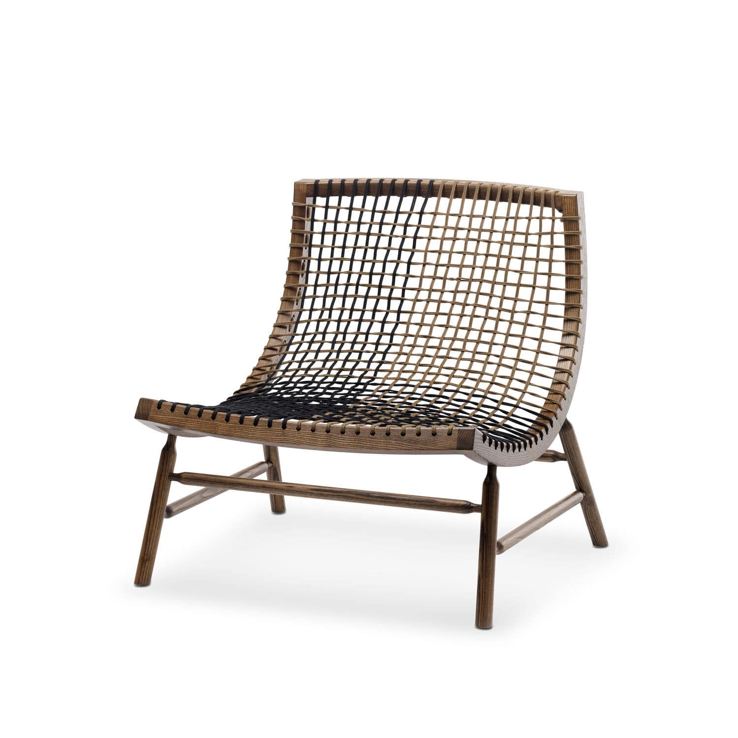 Chauffeuse contemporaine - Sitar - saba - en corde / en frêne / noire