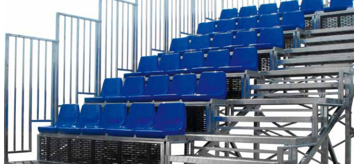 Gradin démontable / en polypropylène / en acier / droit - HC80|40 ...