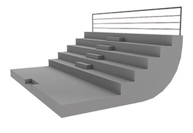 Gradin préfabriqué - S05 - c.m.c.2. 0 - en béton armé