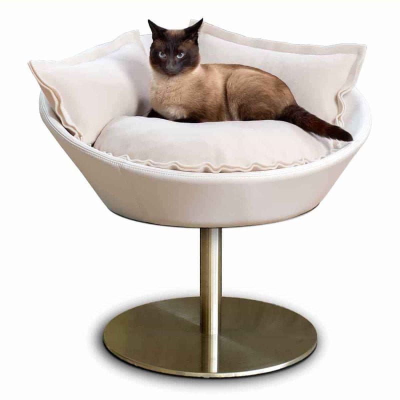 Lit pour chat en cuir - COSMO - pet.interiors - en coton / en acier ...