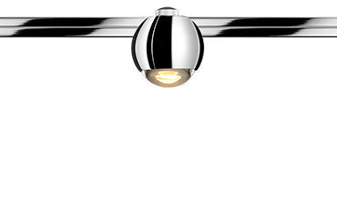 Éclairage sur rail à LED / courbé / en métal / en verre - SPHERE - OLIGO