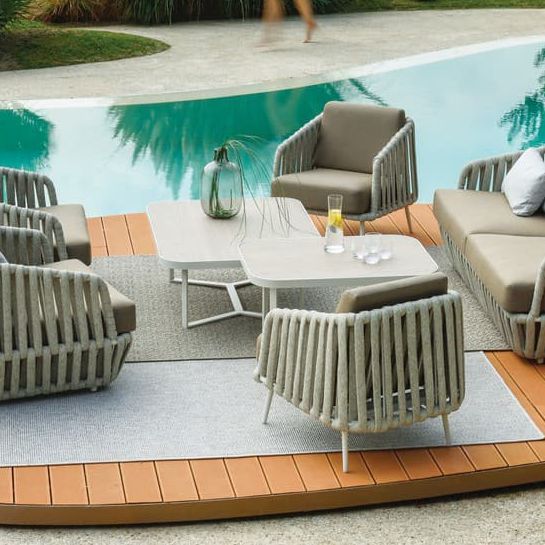 Table basse contemporaine - LITUS - 10Deka - en HPL / avec piètement en aluminium / rectangulaire