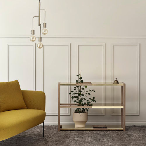 Étagère basse - THE BOTANIC - Adea - contemporaine / en chêne / en laiton