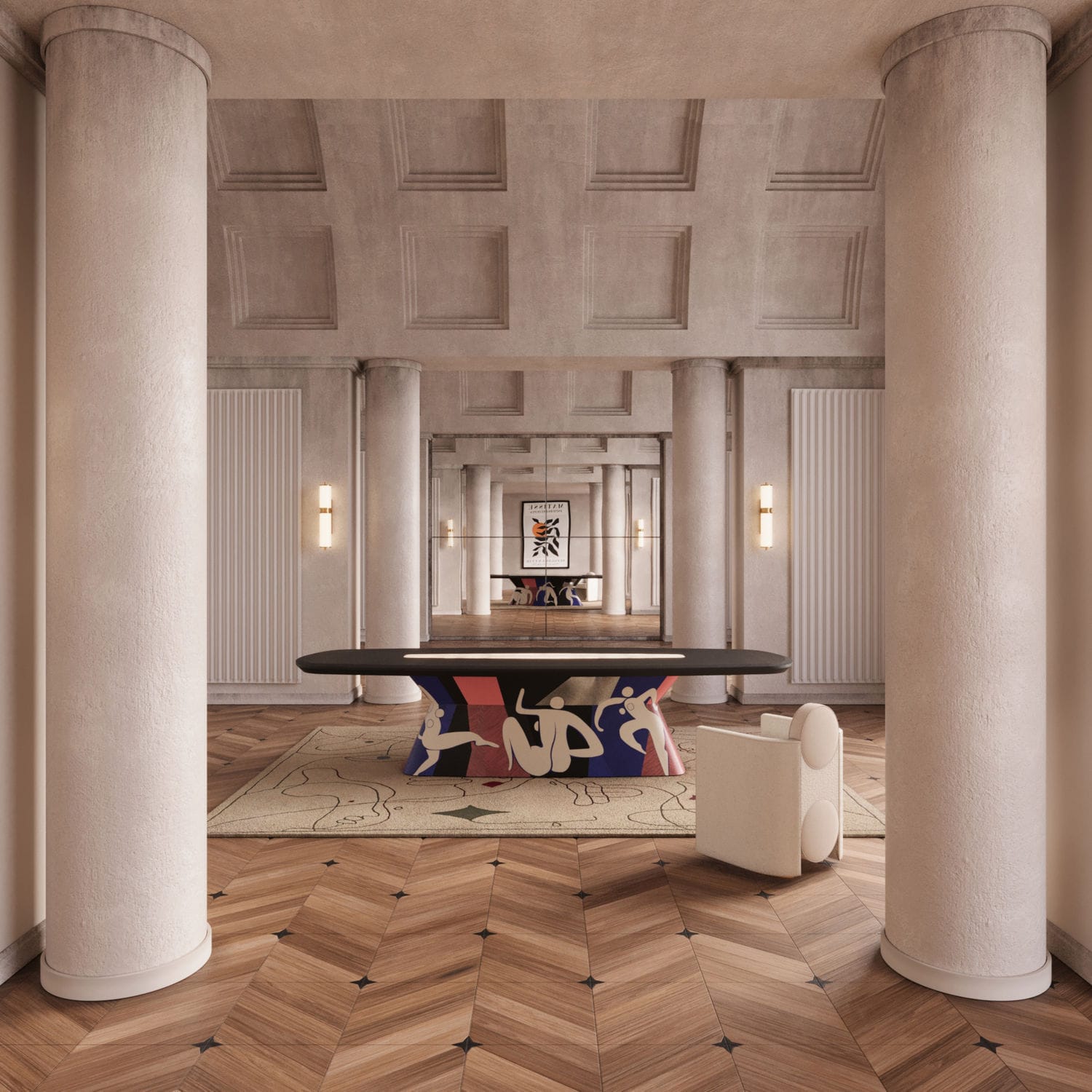 Table à manger design original - La Danse - Malabar - en bois massif ...