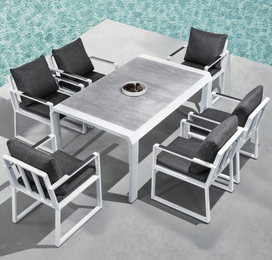 Ensemble table et chaises contemporain - EXEE - Higold - en aluminium / rectangulaire / avec ...