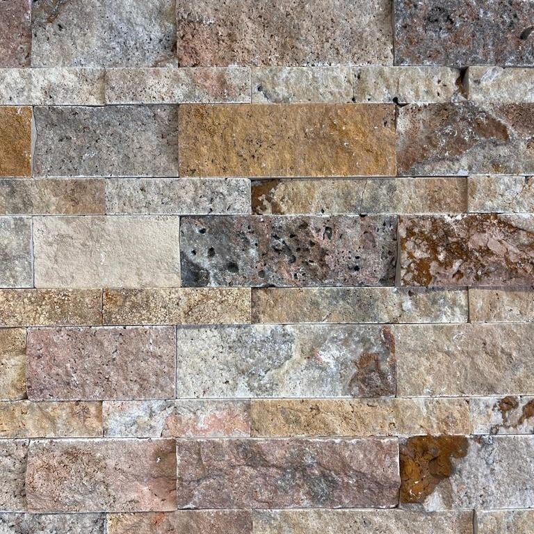 Plaquette de parement en pierre naturelle - TRAVERTIN COLOR - ACCESS - extérieure / intérieure ...