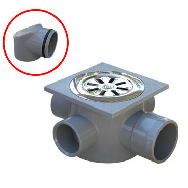 Siphon de sol en PVC - PC110 / PC140 - AIRGAMA SRL - de terrasse / avec ...