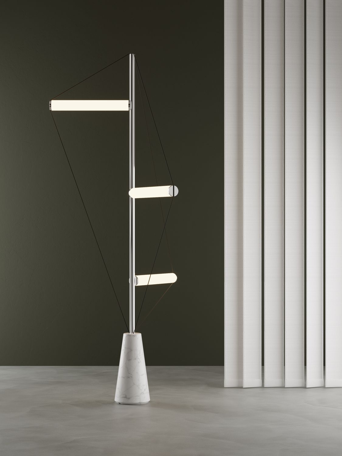 Lampe de sol - ED047 - EDIZIONI - en laiton / en pierre / design original