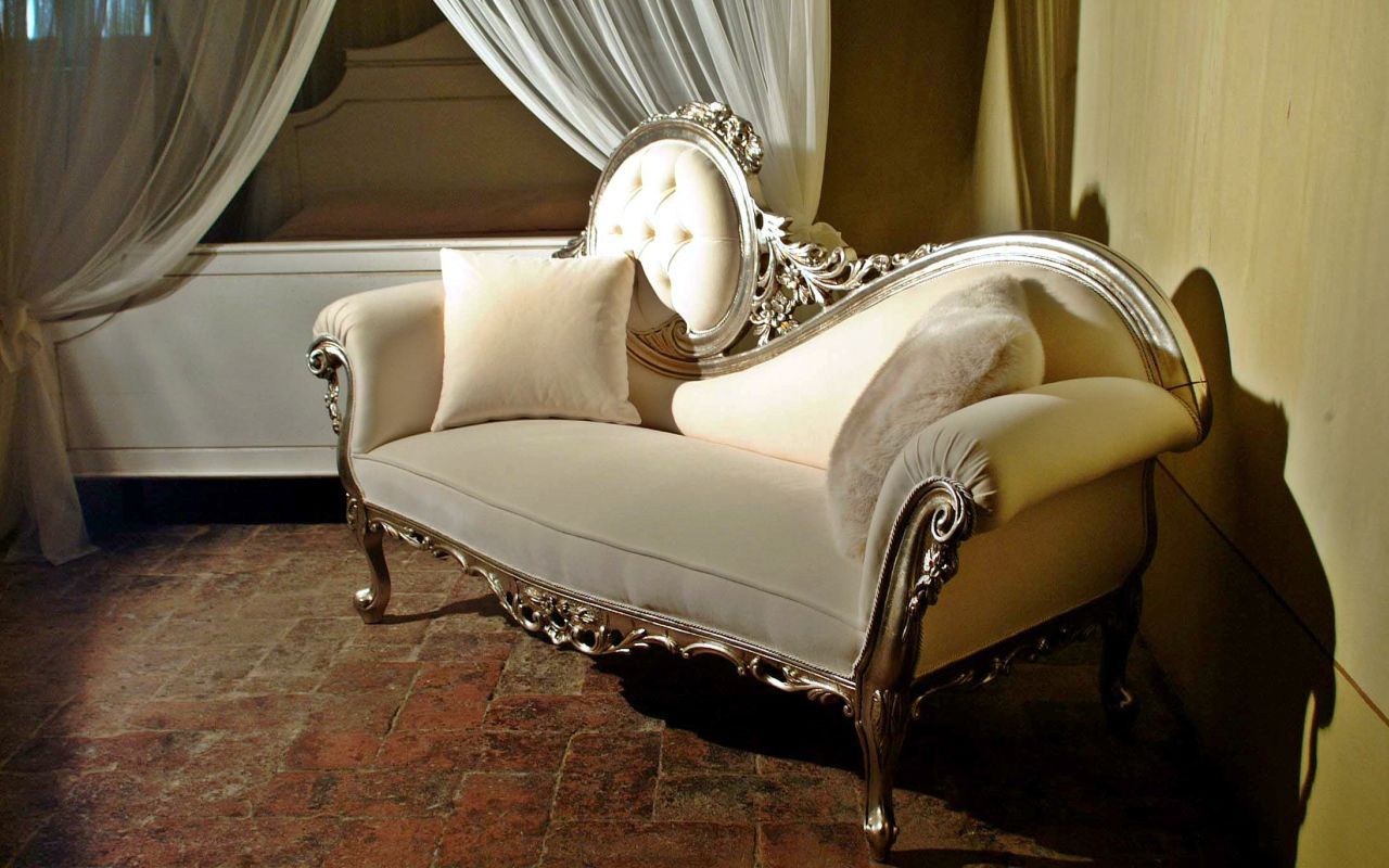 Méridienne design nouveau baroque / en velours / en coton / en tissu ...