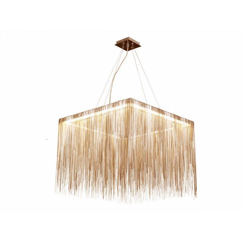 Lustre contemporain - FS4021 FONTAINE SQUARE - Alan Mizrahi Lighting - en acier inoxydable / 8 ...