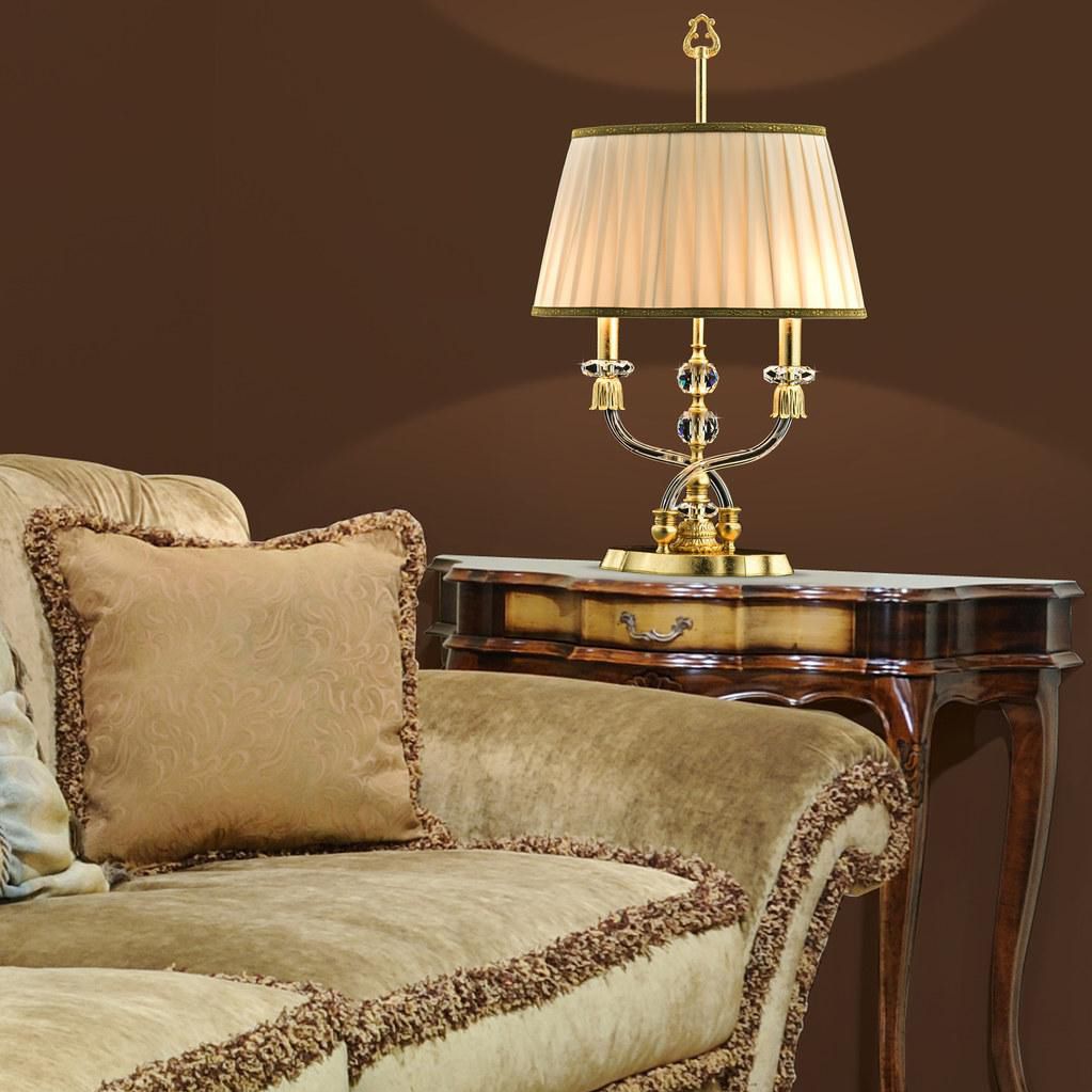 Lampe de table - ELIZABETH - grandoluce - en métal chromé / en cristal ...