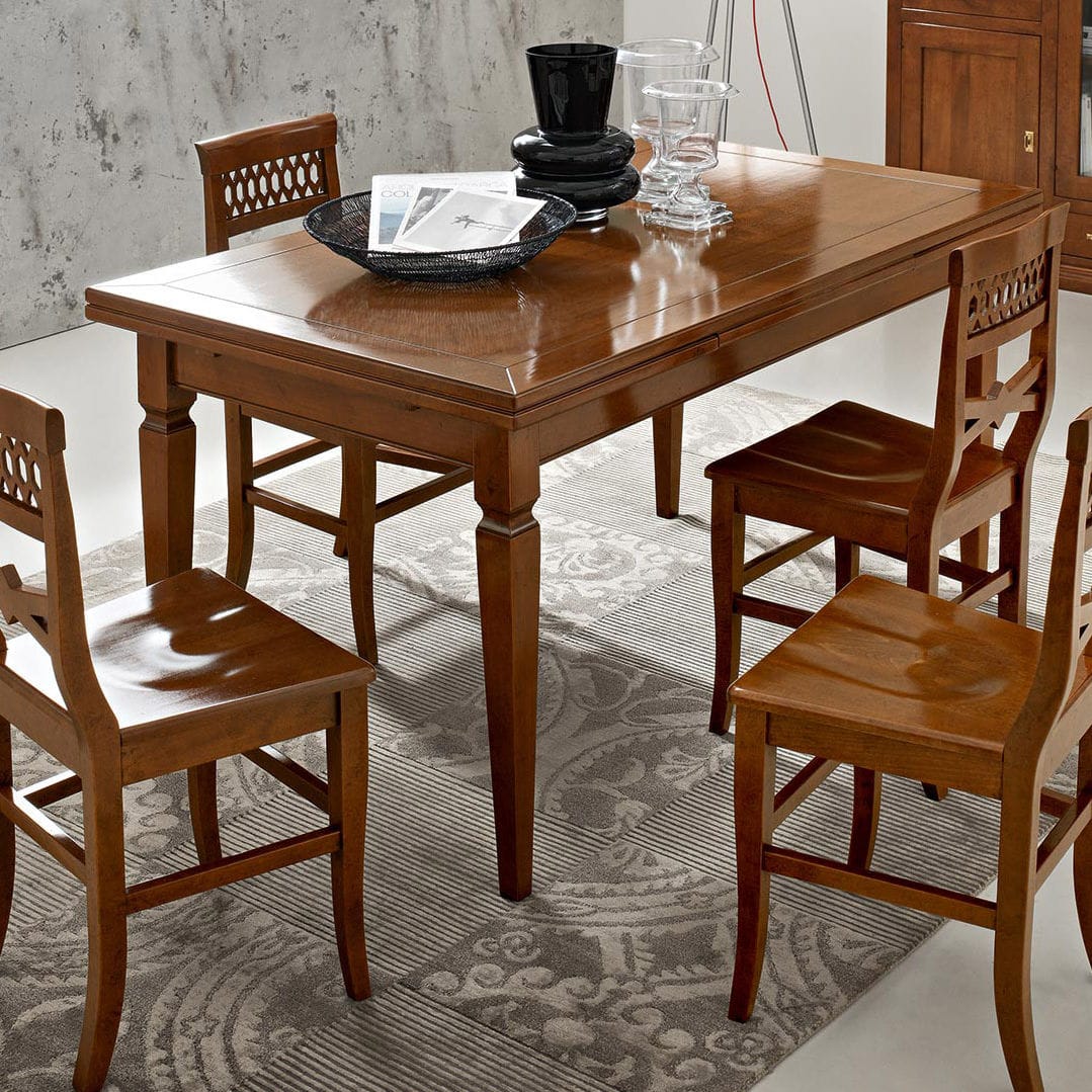 Table classique - Devina Nais - en bois massif / rectangulaire / à rallonge