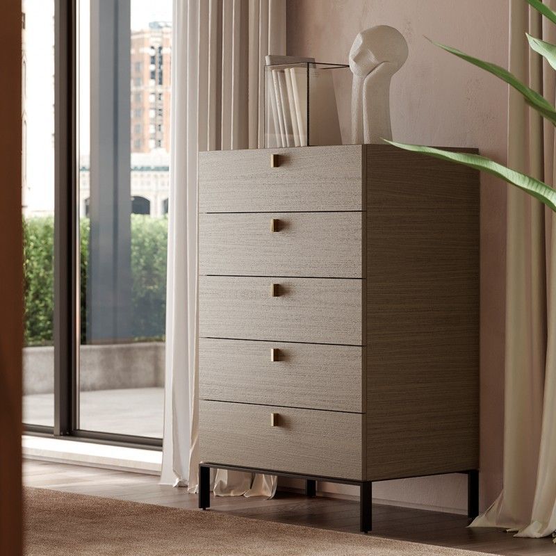 Commode haute - AMBER - Laskasas - contemporaine / en eucalyptus / en métal