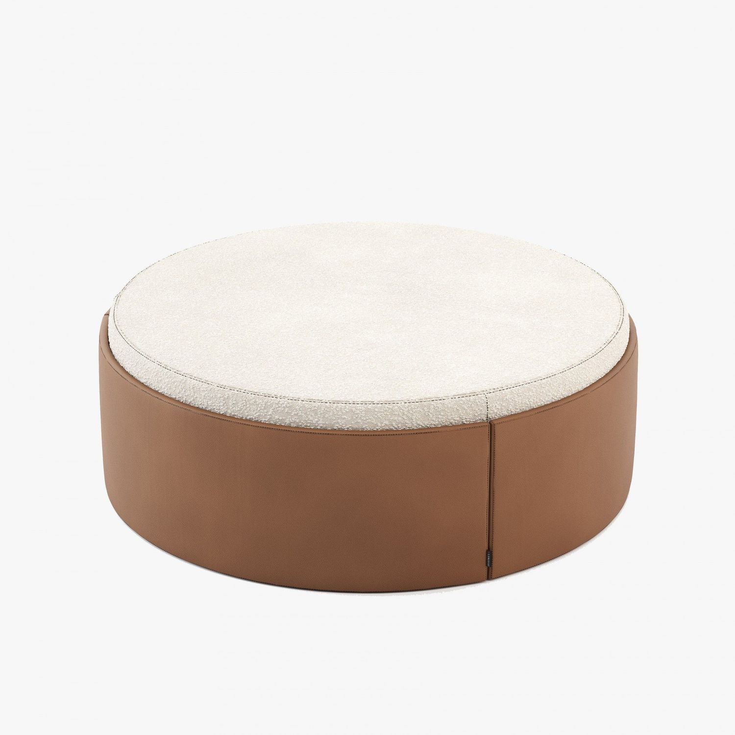 Pouf contemporain - JASON - Laskasas - en tissu / en cuir / rond