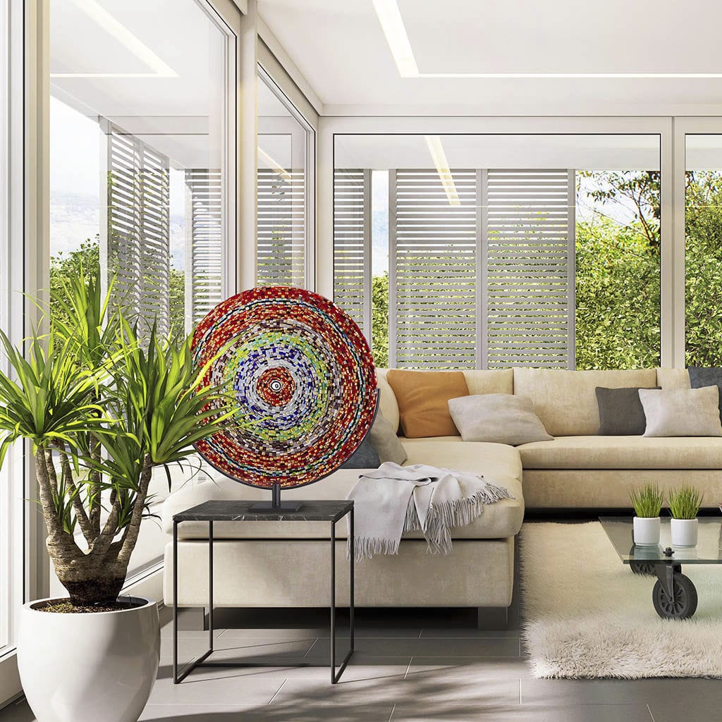 Sculpture en verre de Murano - VERTIGO DISK - veveglass - multicolore