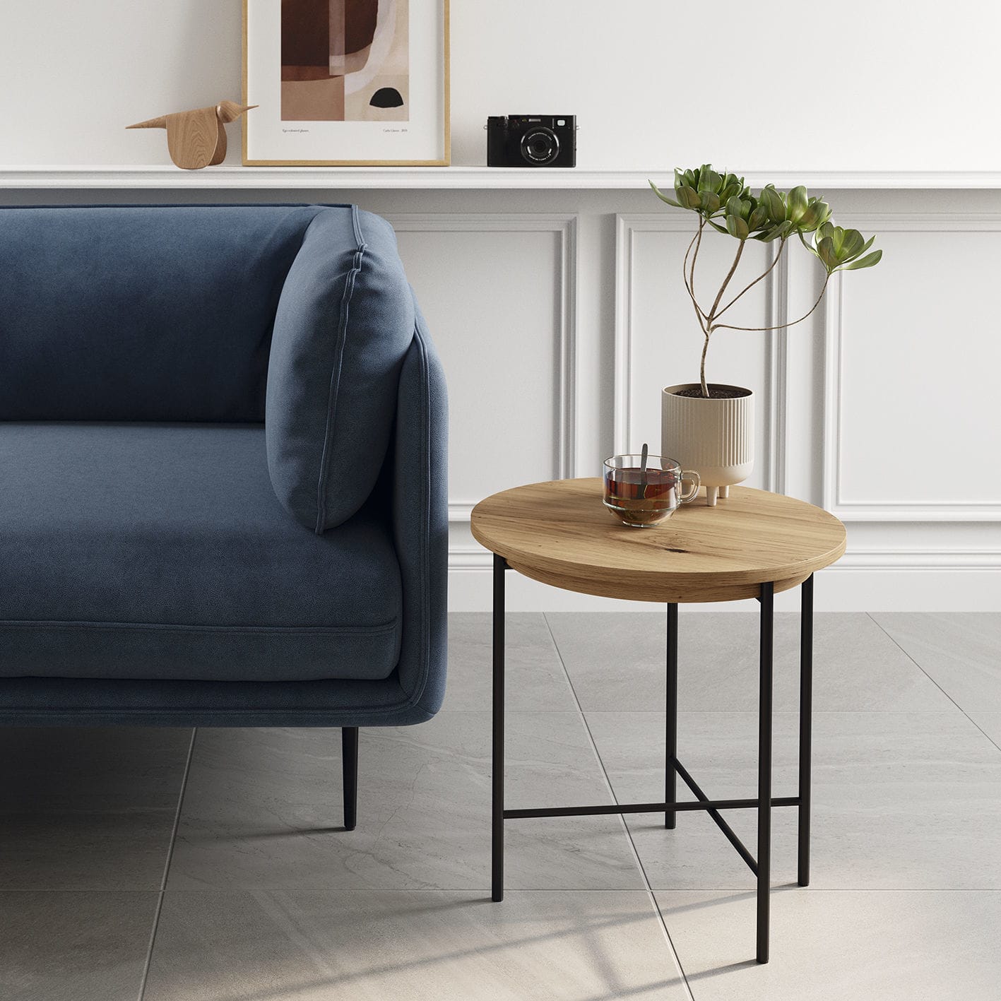 Table d'appoint contemporaine - Kendo - Mobenia - en MDF laqué / en mélaminé / en céramique