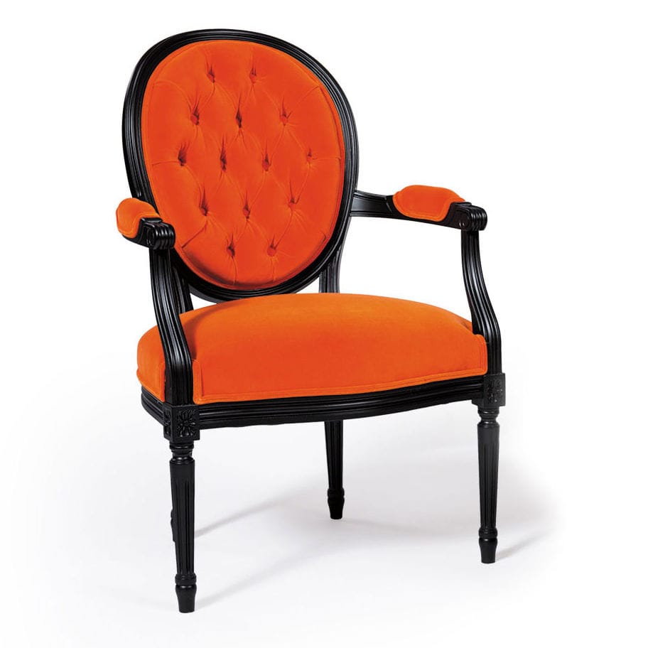 Fauteuil de style - VICTOR - RALPH M. - en tissu / médaillon / orange