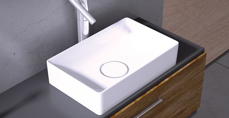Vasque à poser - FLOPPY: 6042/6050 - Lapino Ceramic - en céramique / rectangulaire / contemporaine