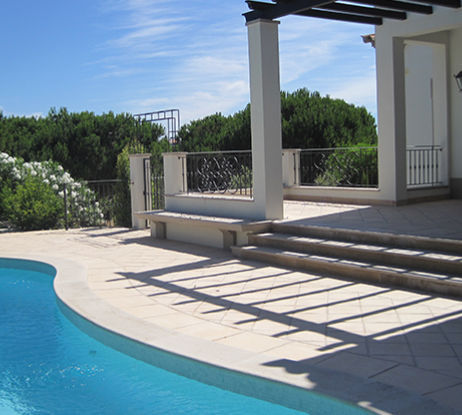 Margelle de piscine en pierre - Julipedra - d'angle / courbe