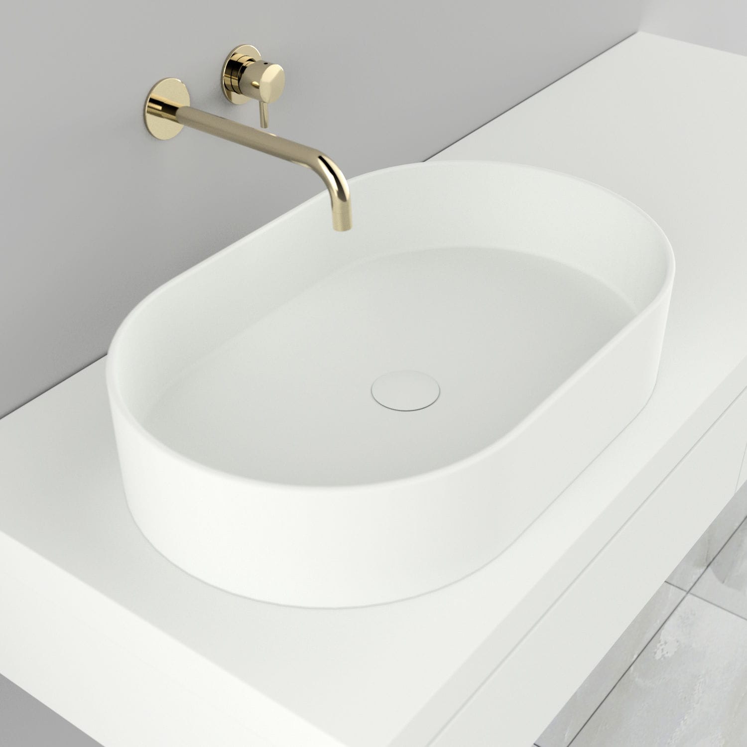 Vasque à poser - LO1M - ICÓNICO - en Solid Surface / ovale / contemporaine