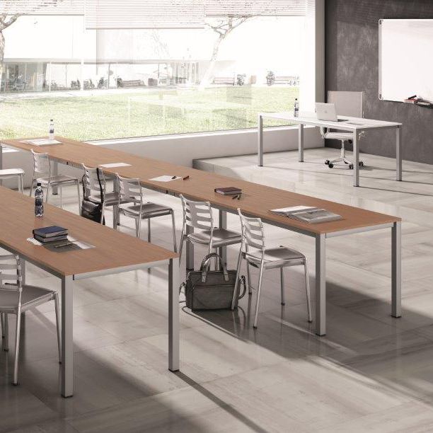 Table d'enseignement contemporaine - HERMES - EMOBOK - en aluminium / en mélaminé / rectangulaire