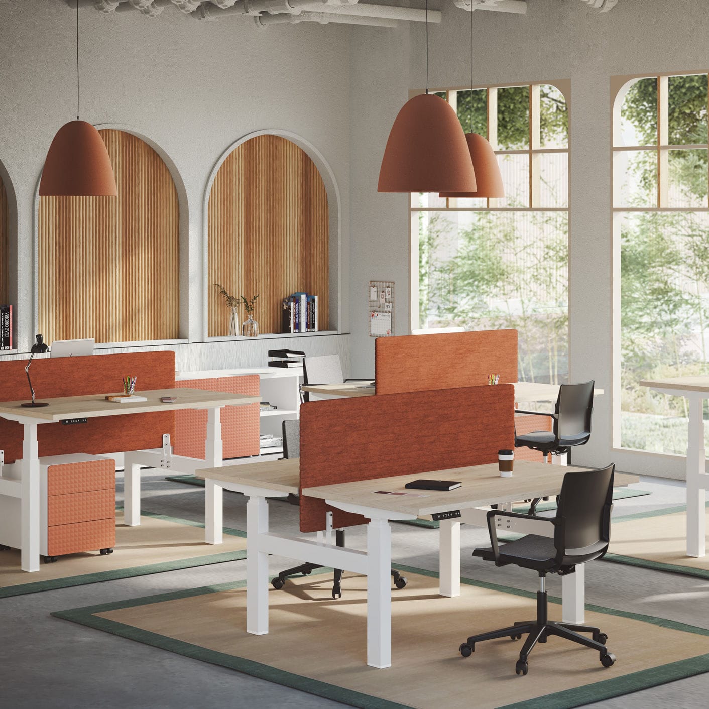 Table de travail contemporaine - EMO-VITY BASIC BENCH - EMOBOK - en mélaminé / avec piètement en ...