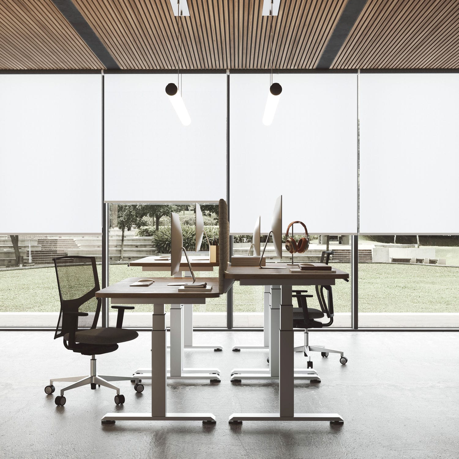 Table de travail contemporaine - EMO-VITY MAX - EMOBOK - en mélaminé / avec piètement en métal ...