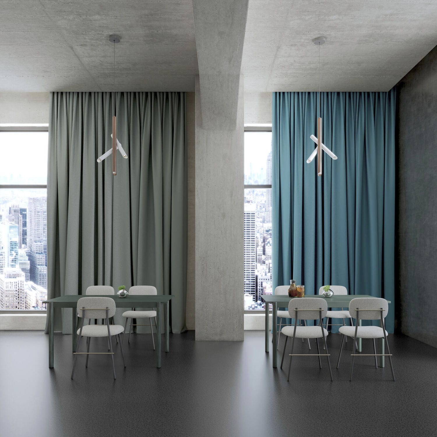 Tissu pour rideaux - STARLIGHT - FR-One - uni / en polyester / lavable