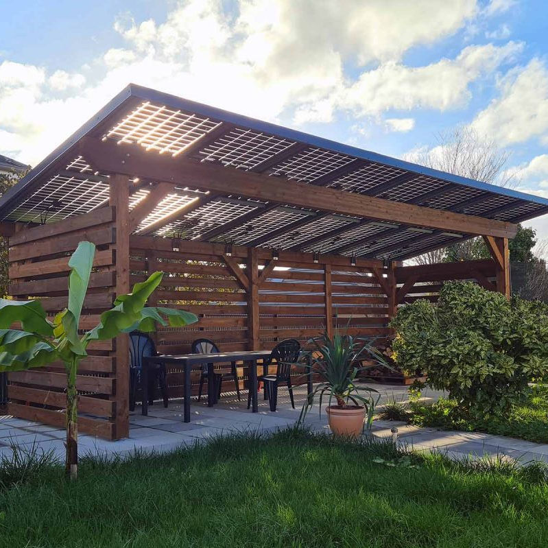 Pergola autoportée - PSB+ - MODULAND - en bois / modulable / photovoltaïque