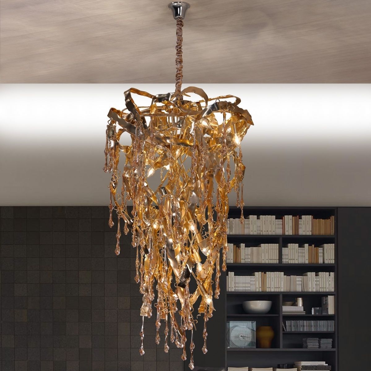 Lustre contemporain - LINE SCULPTURE - K-LIGHTING - en verre / en ...