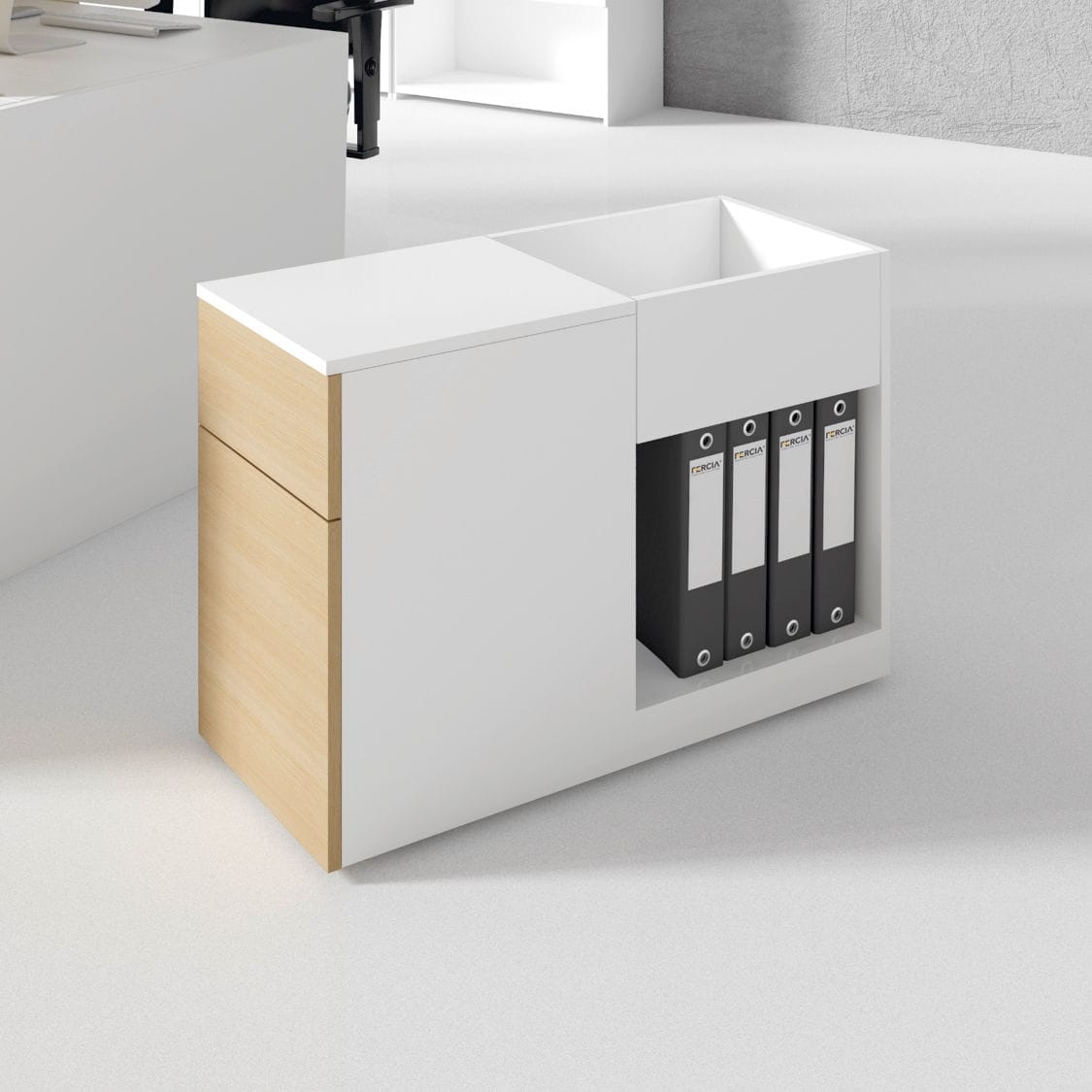 Caisson de bureau en mélaminé - BLOCK - FERCIA - à 2 tiroirs / à 1 ...